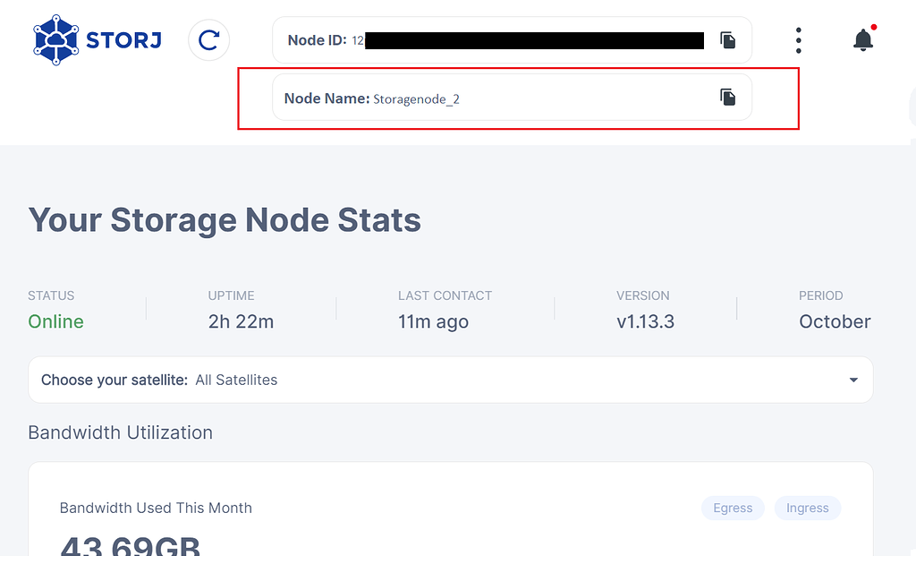 Add Storage Node name in the Dashboard - Storage Node feature requests ...